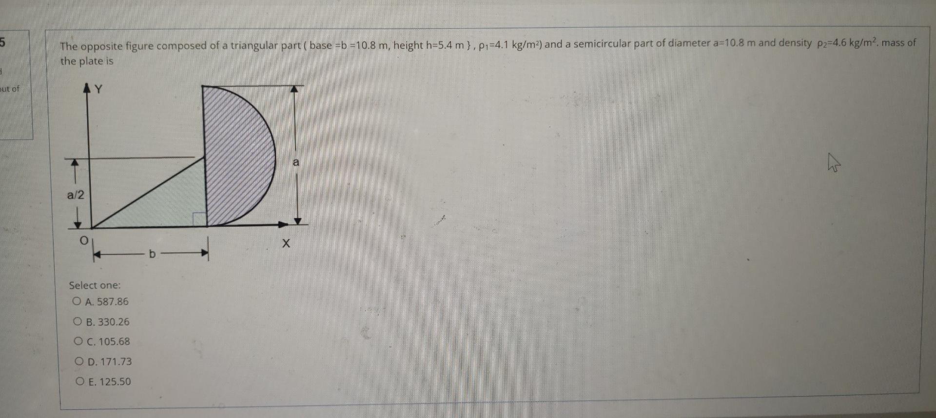 Solved 5 The opposite figure composed of a triangular part | Chegg.com
