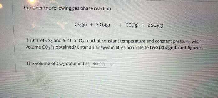 Solved Consider the following gas phase reaction. CS2(g) + 3 | Chegg.com