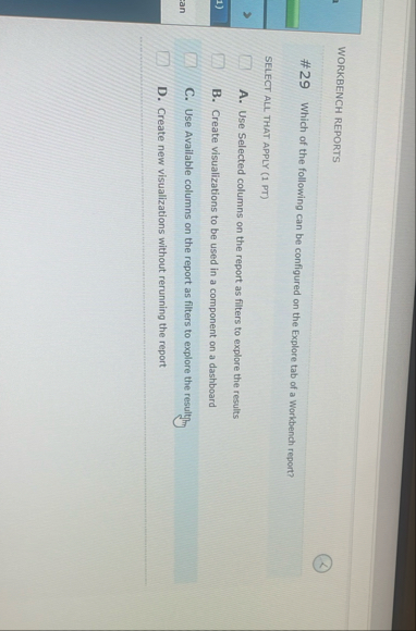Solved WORKBENCH REPORTS#29 ﻿Which of the following can be | Chegg.com