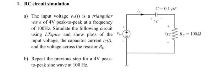 Solved a) The input voltage vin(t) is a triangular wave of 4 | Chegg.com