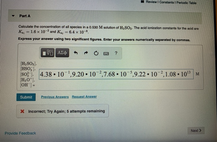 Solved Review | Constants 1 Periodic Table Part A Calculate | Chegg.com