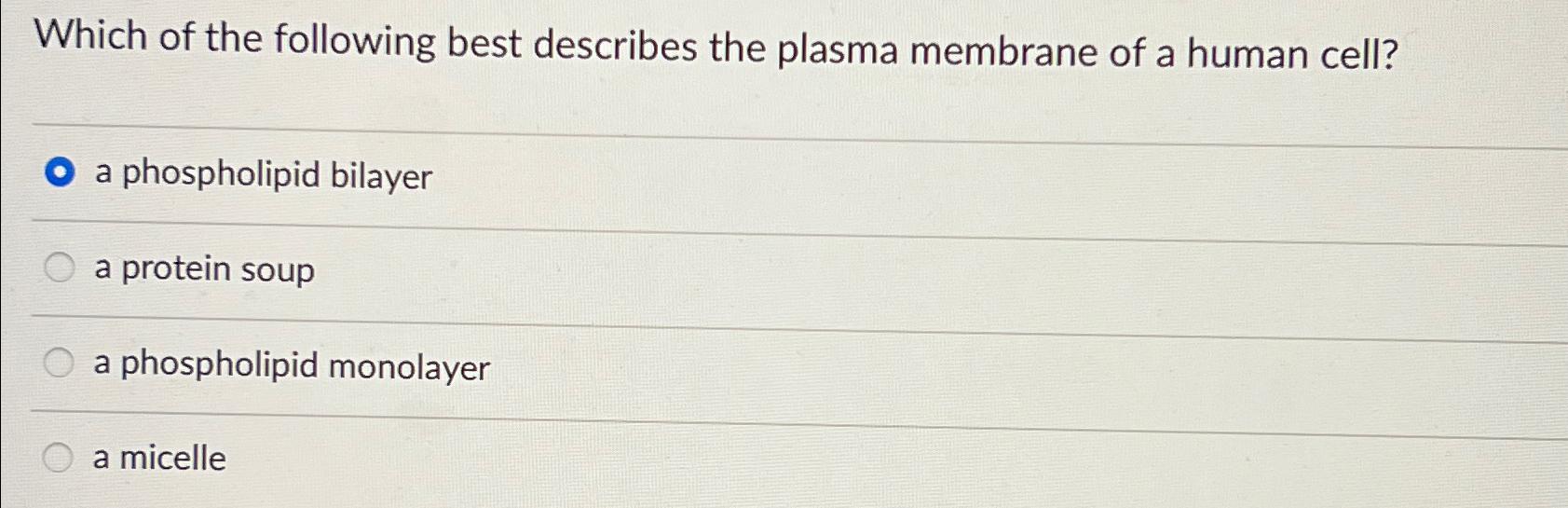 Solved Which of the following best describes the plasma | Chegg.com