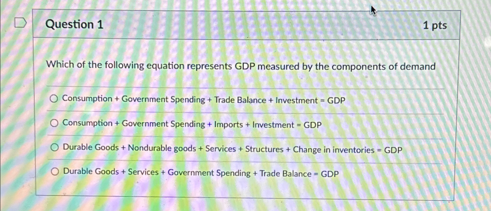 Solved Question 11 ﻿ptsWhich of the following equation | Chegg.com