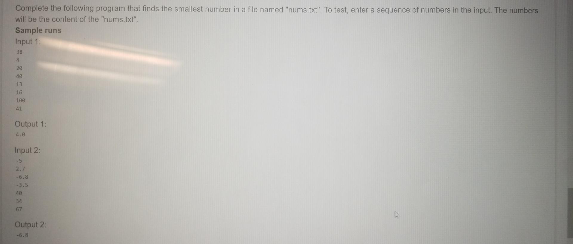 Solved Complete the following program that finds the | Chegg.com