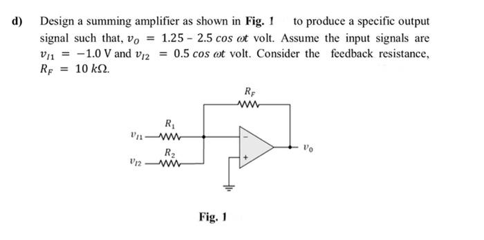 Solved a) A sinusoidal voltage signal, sin(ωt) with a | Chegg.com