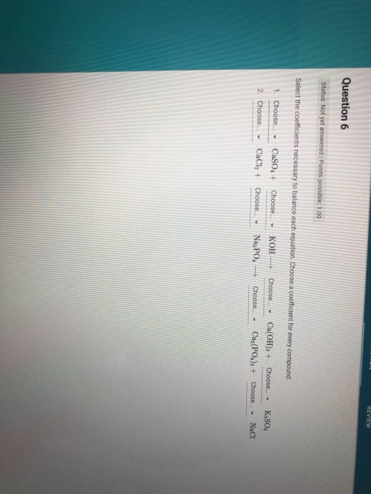 Solved REVIEW Question 6 Status: Not yet answered Points | Chegg.com