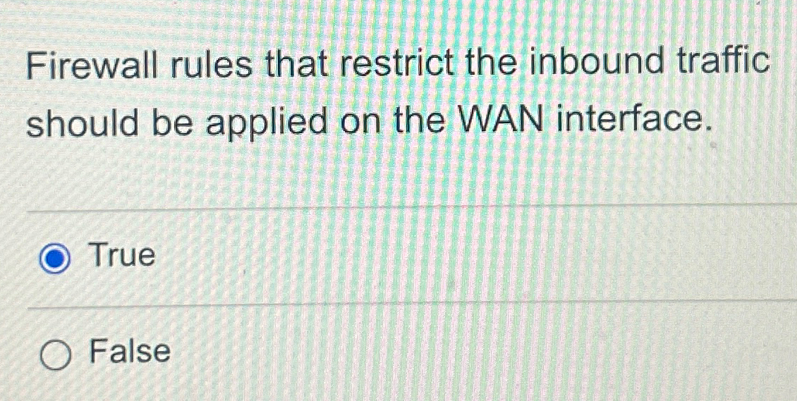 Solved Firewall rules that restrict the inbound traffic | Chegg.com