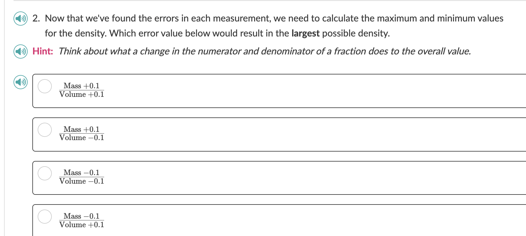 Solved Now that we've found the errors in ﻿each measurement, | Chegg.com