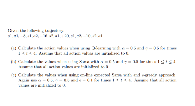 Given the following trajectory: | Chegg.com