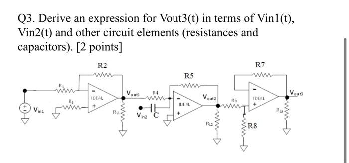 Solved Q3. Derive an expression for Vout3(t) in terms of | Chegg.com