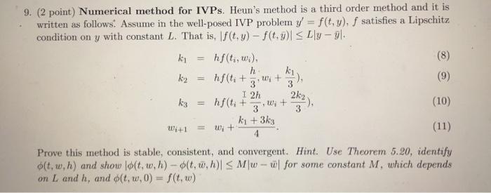 Solved 9. (2 point) Numerical method for IVPs. Heun's method | Chegg.com