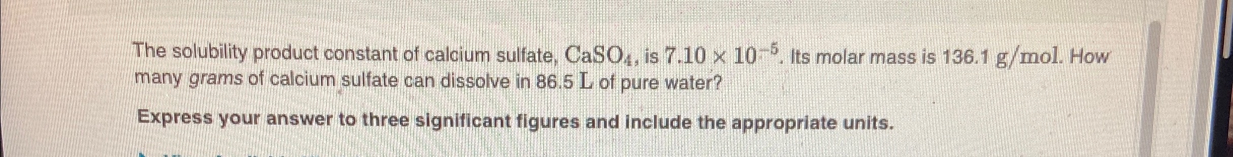 Solved Please show me all the steps, thank youThe solubility | Chegg.com