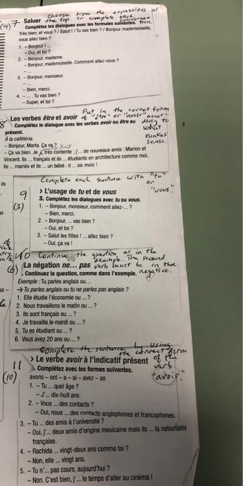 rous alex bien ? 1. - Boniour 1 - Bui, et tod 7 2. - | Chegg.com