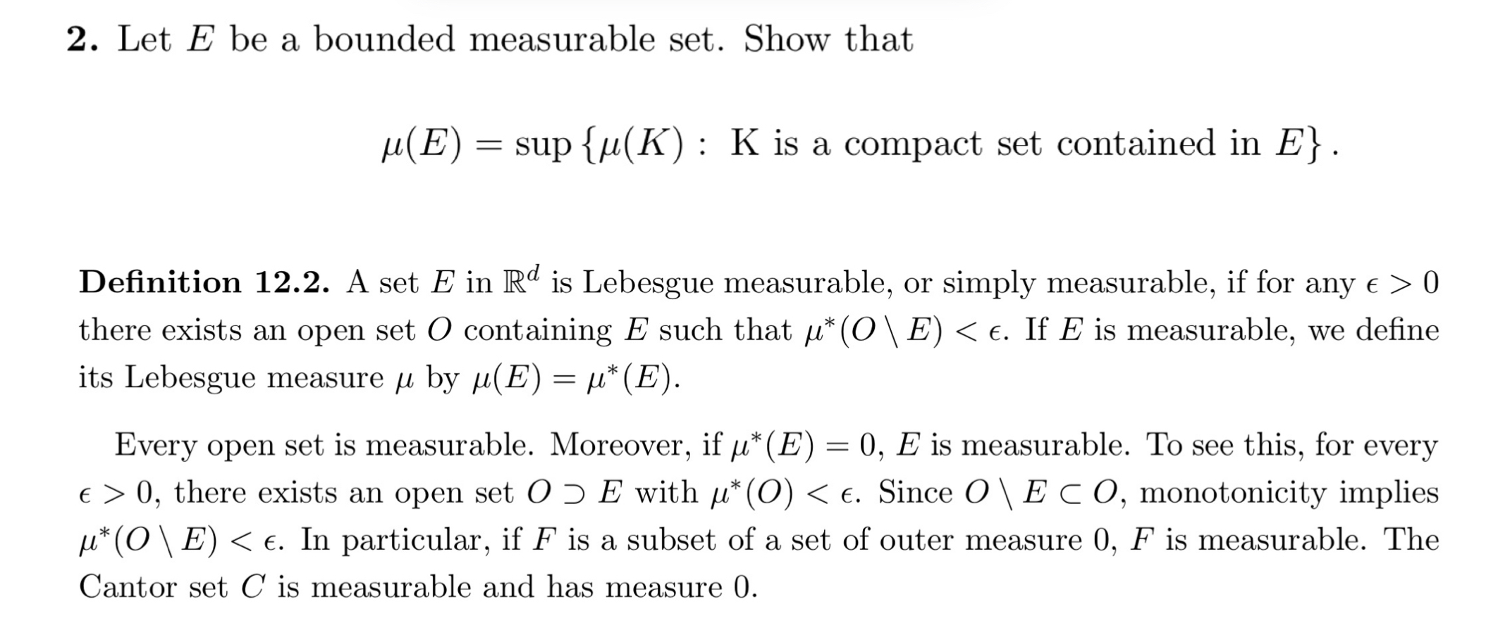 Solved Let E ﻿be a bounded measurable set. Show | Chegg.com