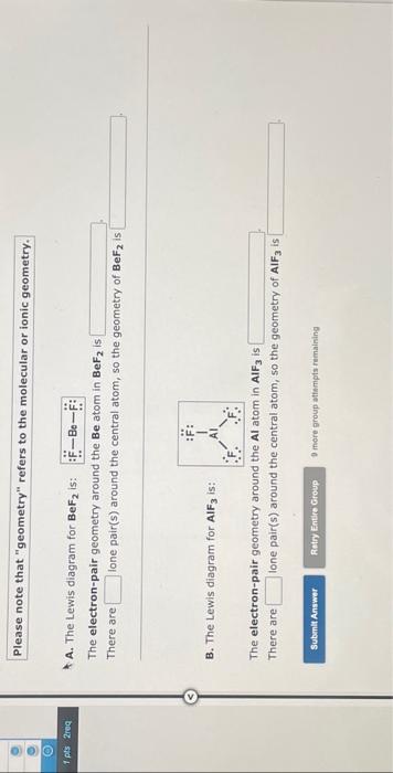 A. The Lewis diagram for BeF2 is: The electron-pair | Chegg.com