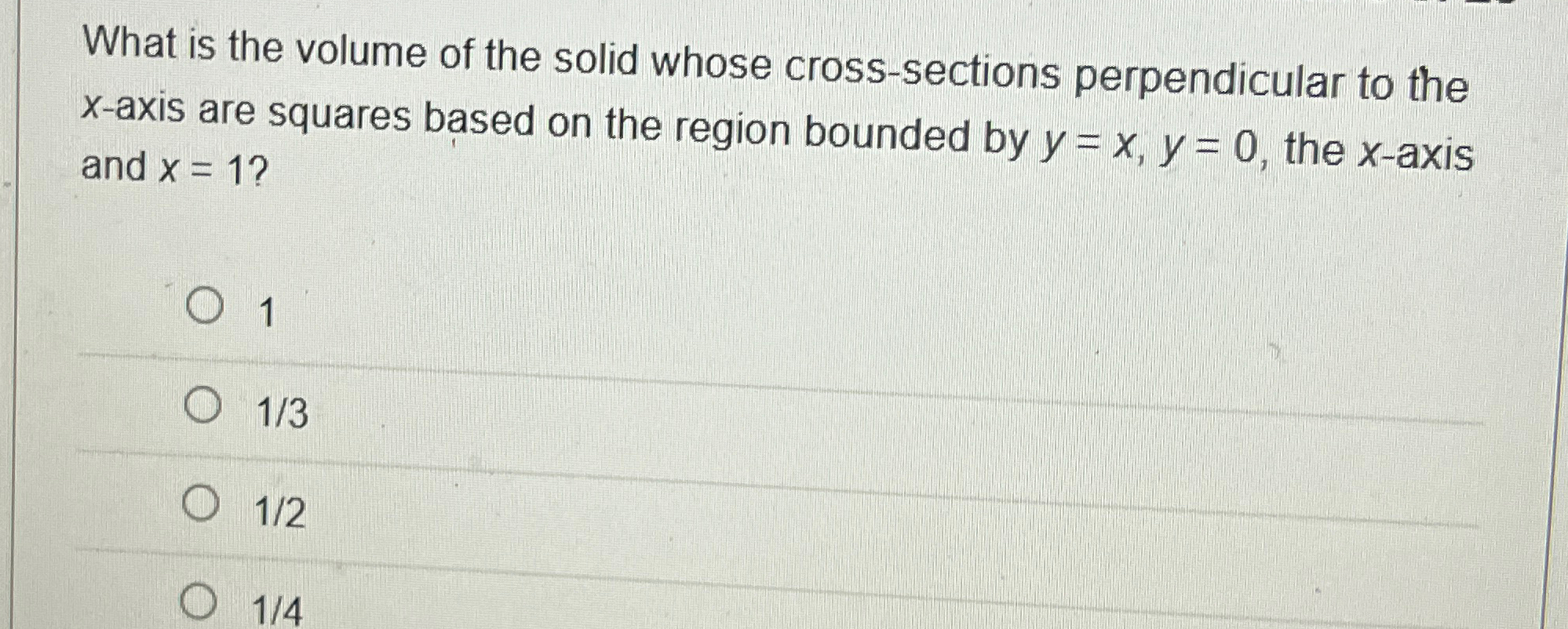 What is the volume of the solid whose cross-sections | Chegg.com