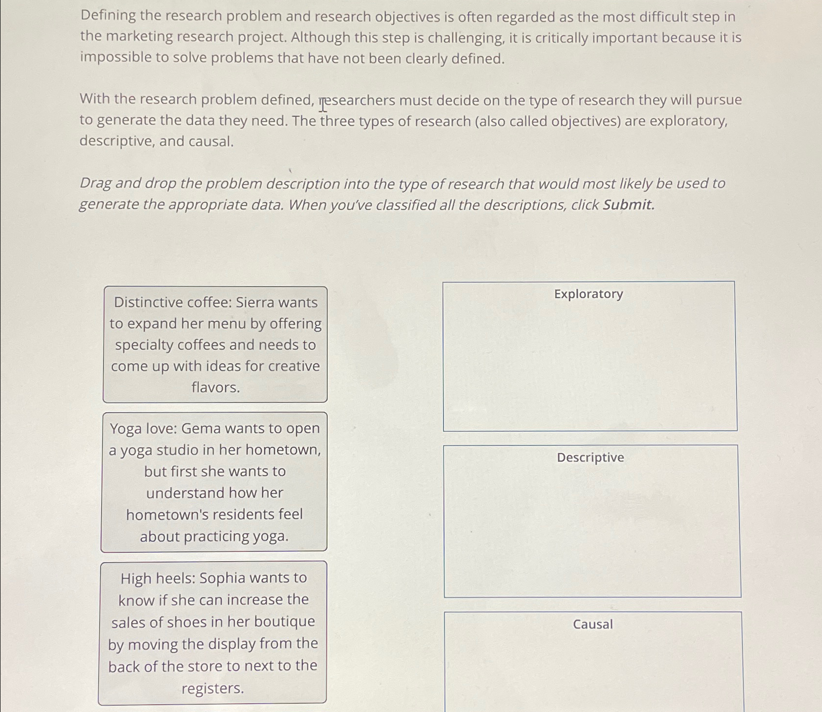 Solved Defining the research problem and research objectives | Chegg.com