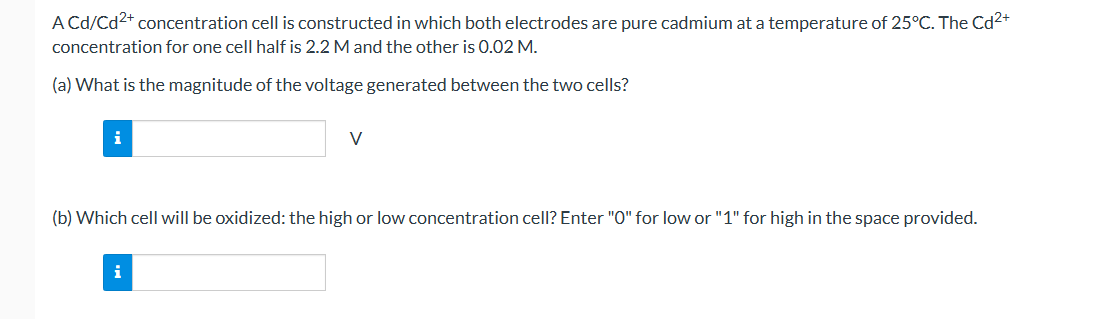 Solved \( \mathrm{ACd} / \mathrm{Cd}^{2+} \) ﻿concentration | Chegg.com