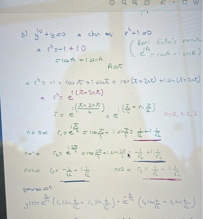 Solved can you explain this differential equation solution | Chegg.com