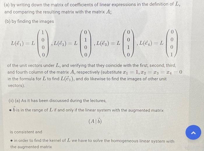 Solved (Linear Maps). Consider the linear map from the | Chegg.com