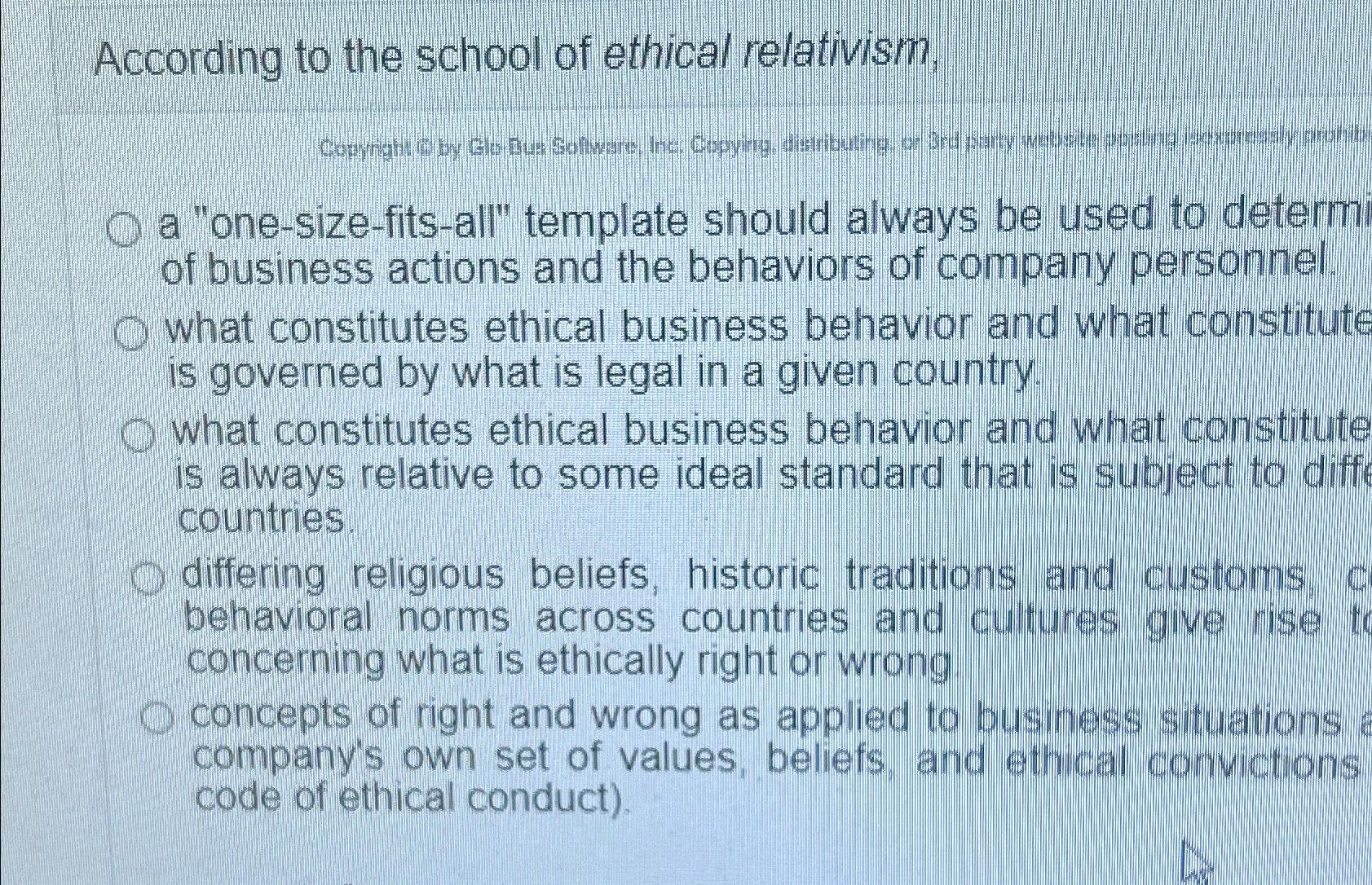 Solved According to the school of ethical relativism,a | Chegg.com