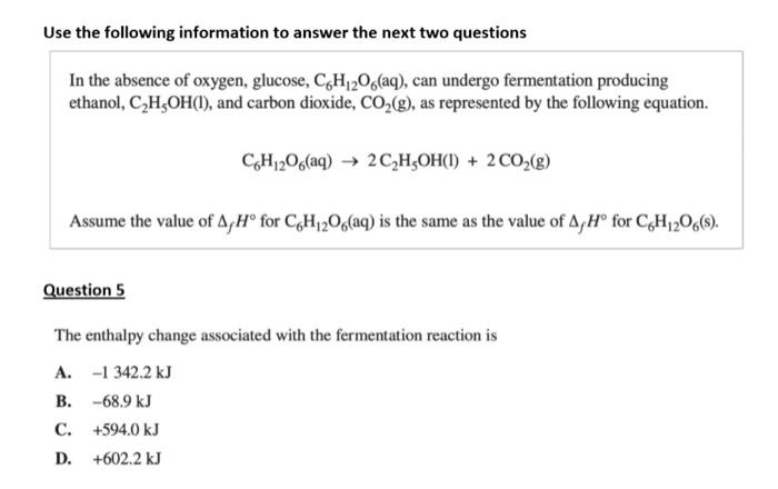 Solved Use the following information to answer the next two | Chegg.com