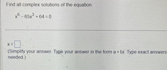 Solved Find all complex solutions of the equation. | Chegg.com