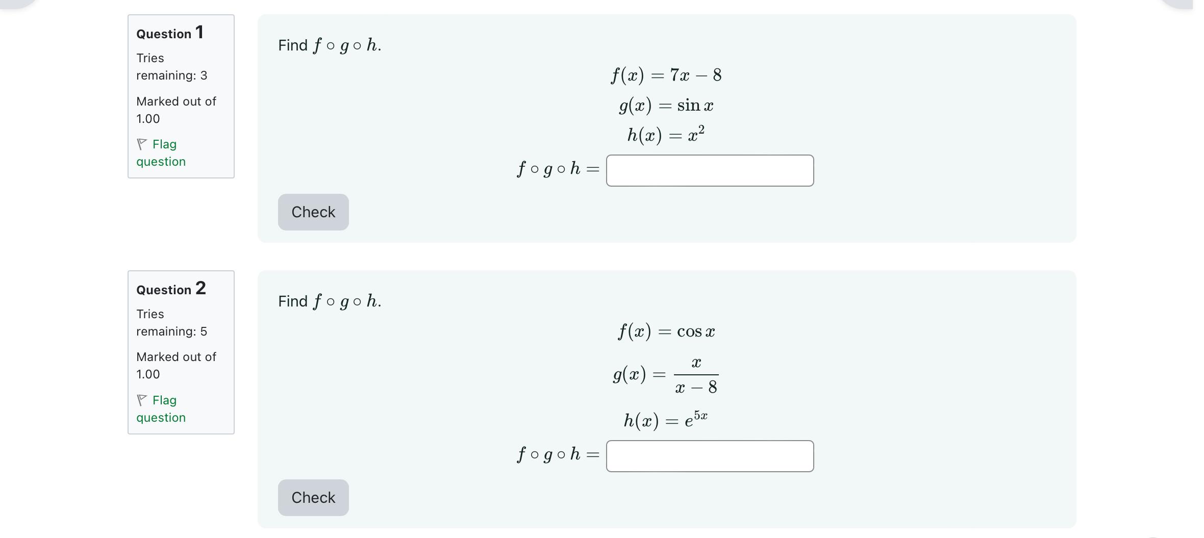 Solved Question 1Triesremaining: 3Marked out of 1.00¡ | Chegg.com Solved Question 1Triesremaining: 3Marked out of 1.00¡ | Chegg.com