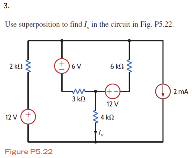 Solved Use superposition to find Io ﻿in the circuit in Fig. | Chegg.com