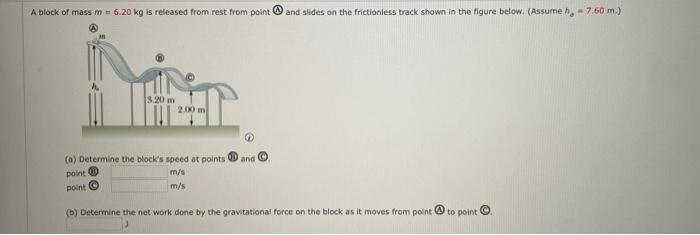 Solved A block of mass m = 6.20 kg is released from rest | Chegg.com