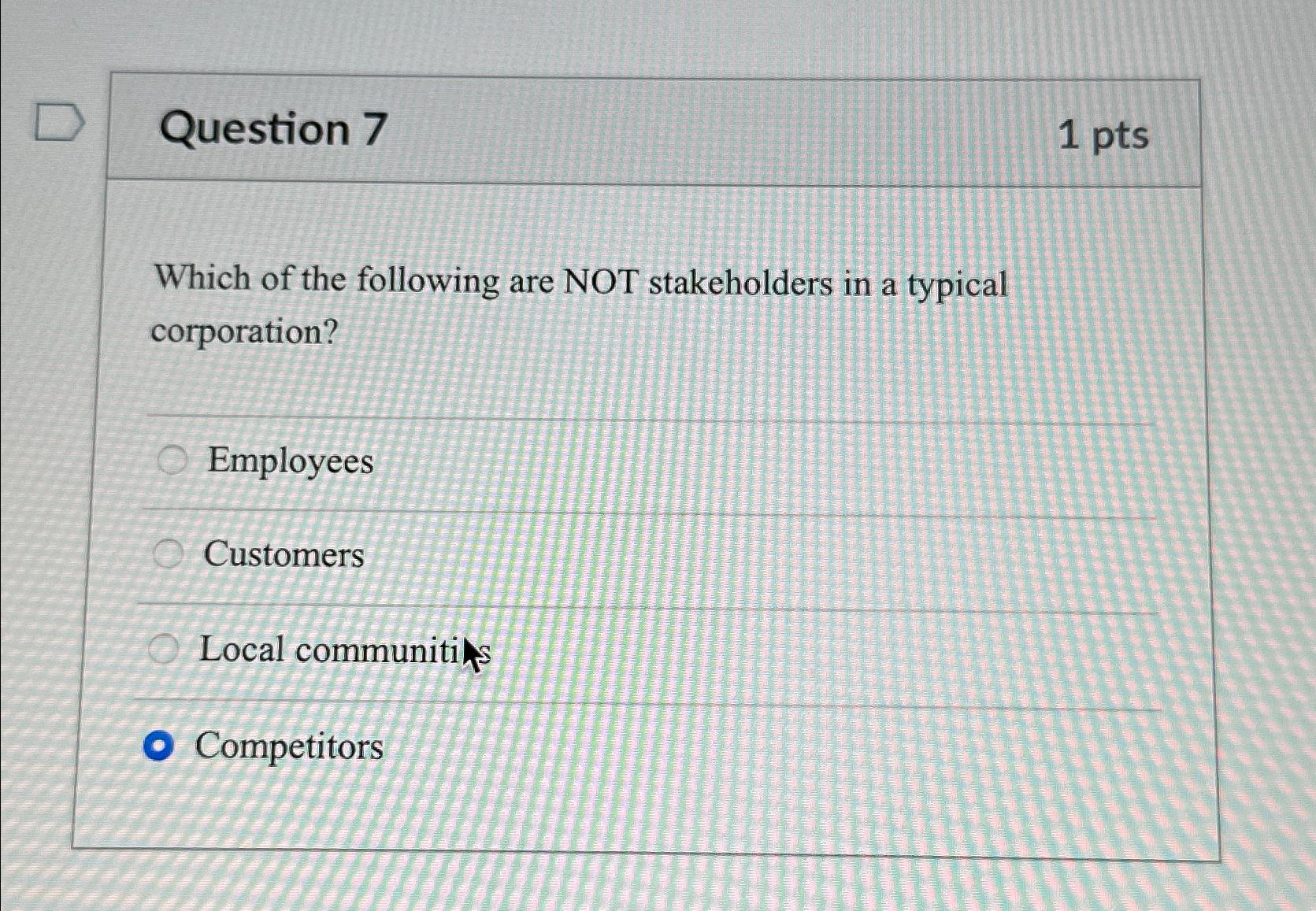 Solved Question 71ptsWhich of the following are NOT | Chegg.com