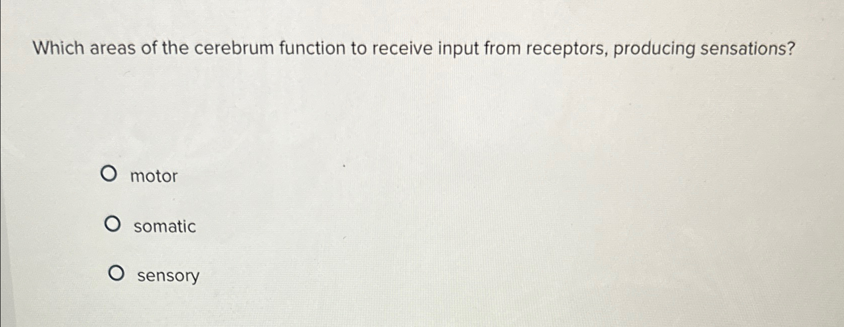 Solved Which areas of the cerebrum function to receive input | Chegg.com