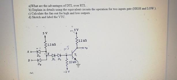 Solved a)What are the advantages of DTL over RTL b) Explain | Chegg.com