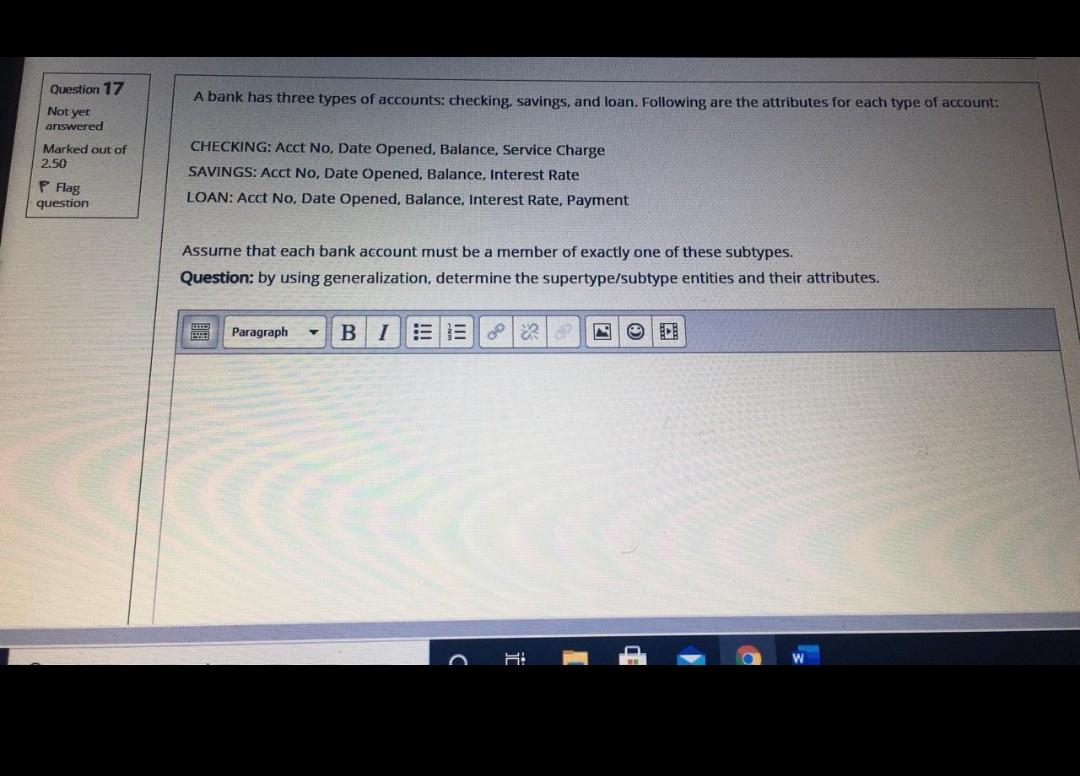 Solved Question 17 A bank has three types of accounts: | Chegg.com