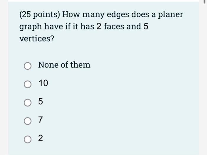 Solved (25 points) How many edges does a planer graph have | Chegg.com