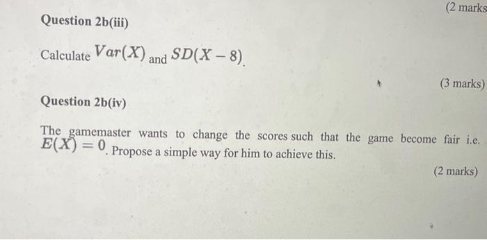Solved In a certain game, the score X is a random variable | Chegg.com