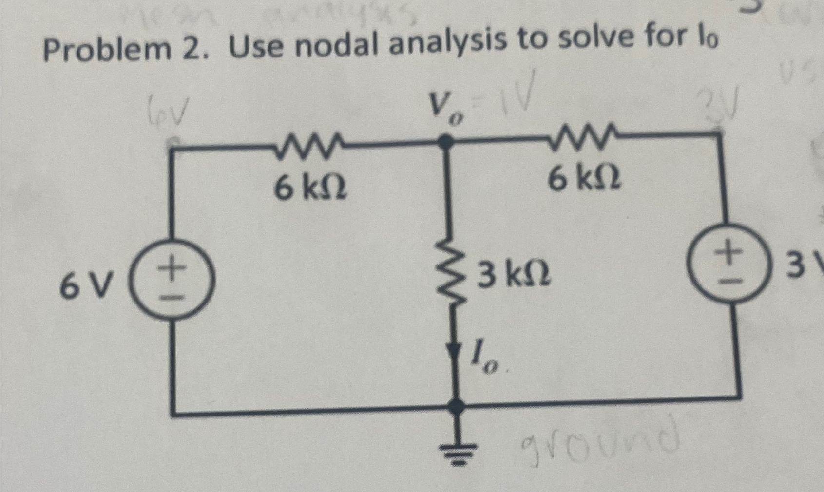 Solved Problem 2. ﻿Use nodal analysis to solve for I0 | Chegg.com