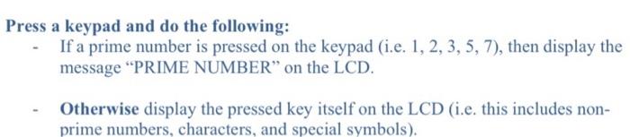 Solved Press a keypad and do the following: If a prime | Chegg.com