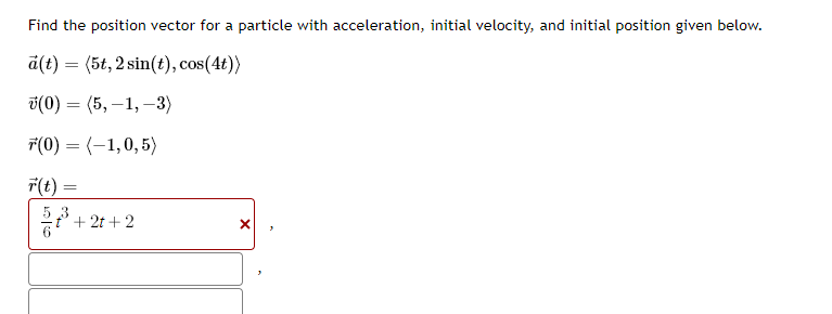Solved Find the position vector for a particle with | Chegg.com