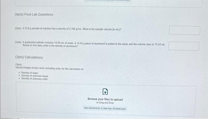 Solved (30pts) Graphing Mass and Volume Prepare a graph of | Chegg.com