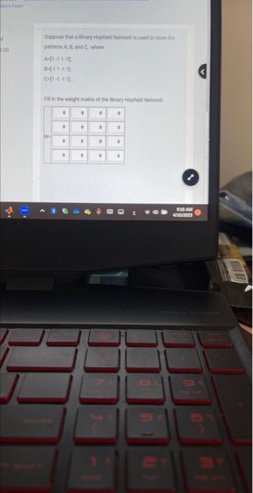 Solved Suppose that a Binary Hopfield Network is used to | Chegg.com