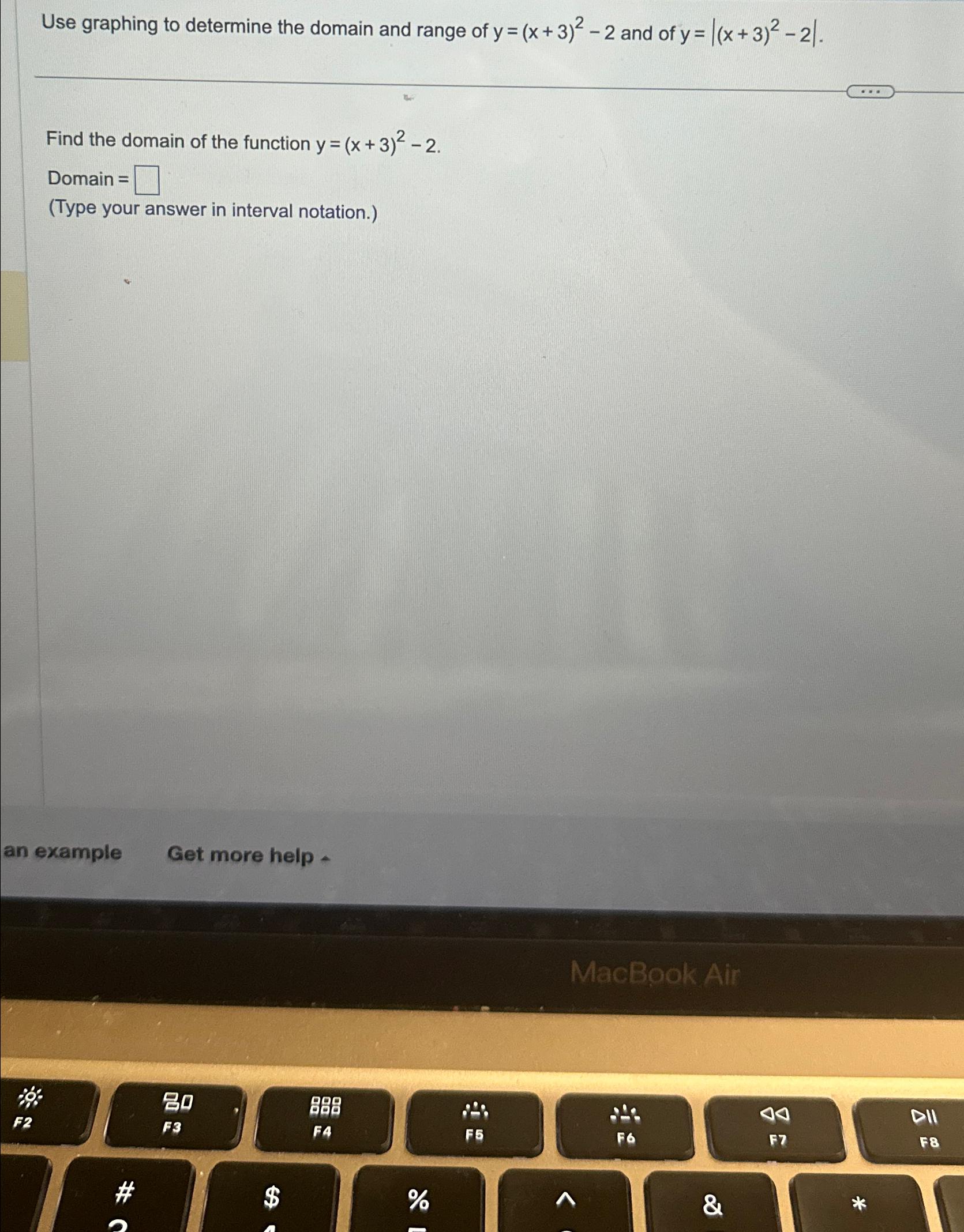 Solved Use graphing to determine the domain and range of | Chegg.com