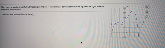 Solved Q 300 The graph of a polynomial f(x) with leading | Chegg.com