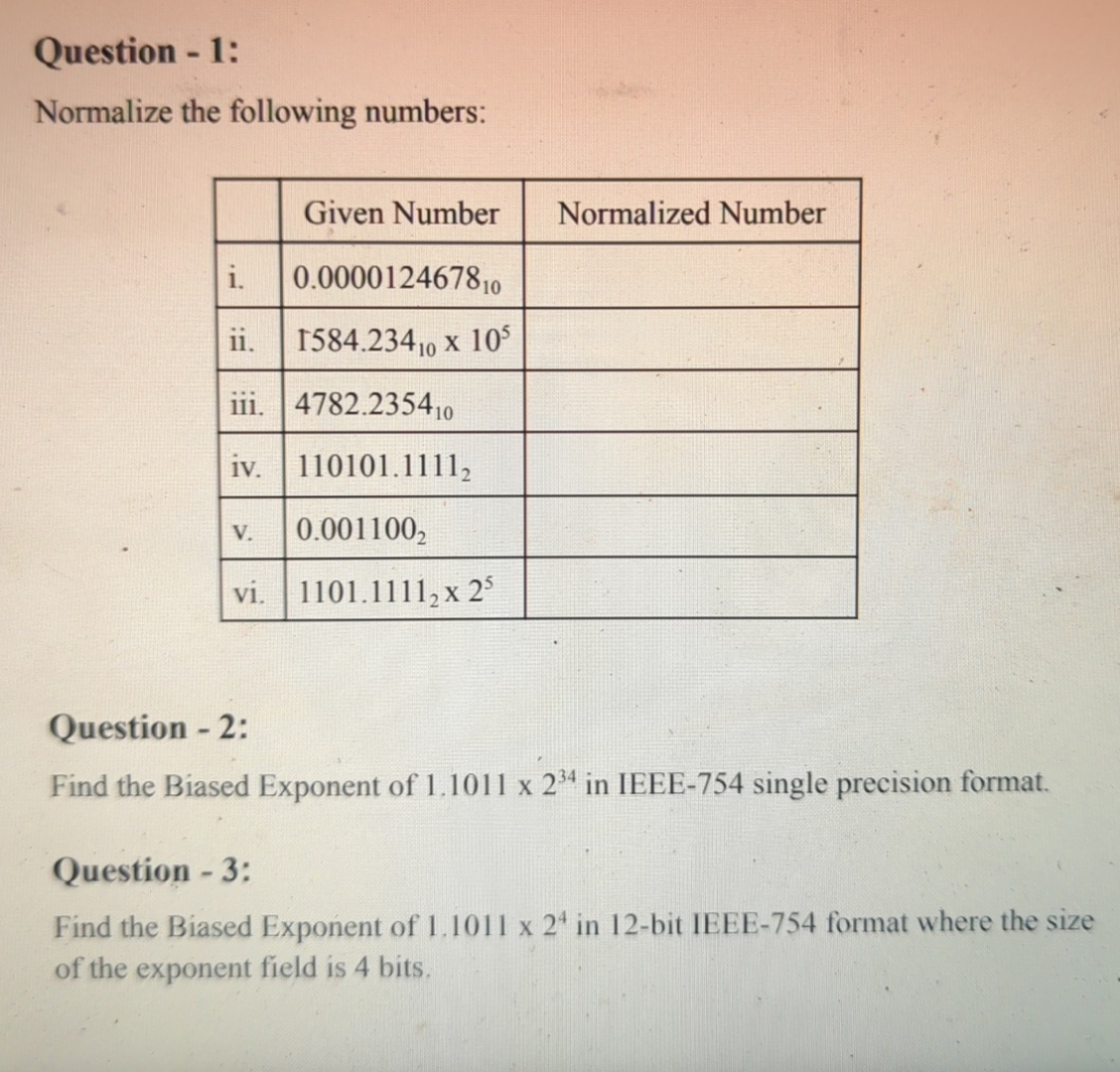 Solved Question - 1:Normalize the following | Chegg.com