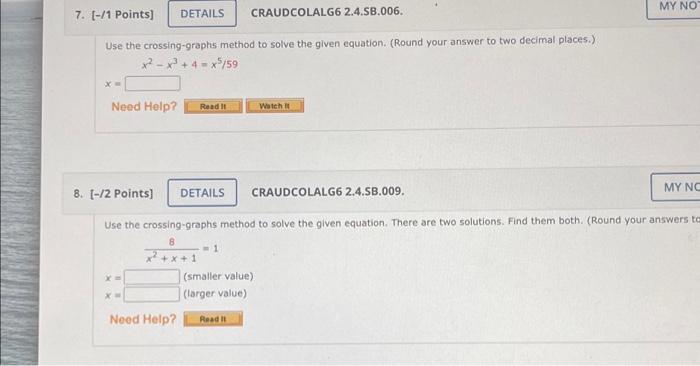 Solved MY NO 7. [-/1 Points) DETAILS CRAUDCOLALG6 | Chegg.com