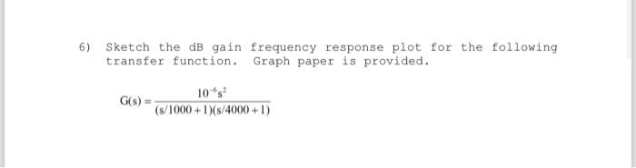 Solved Sketch the dB gain frequency response plot for the | Chegg.com