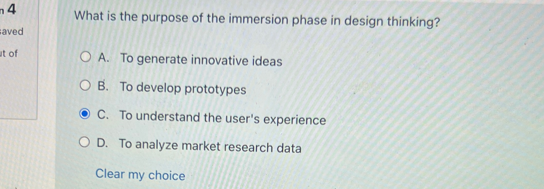 Solved What is the purpose of the immersion phase in design | Chegg.com