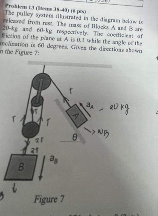Solved how to solve solve for tension acceleration on block | Chegg.com