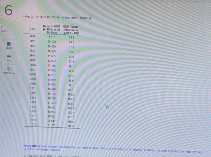 Refer to the data below (all values are in billions) | Chegg.com