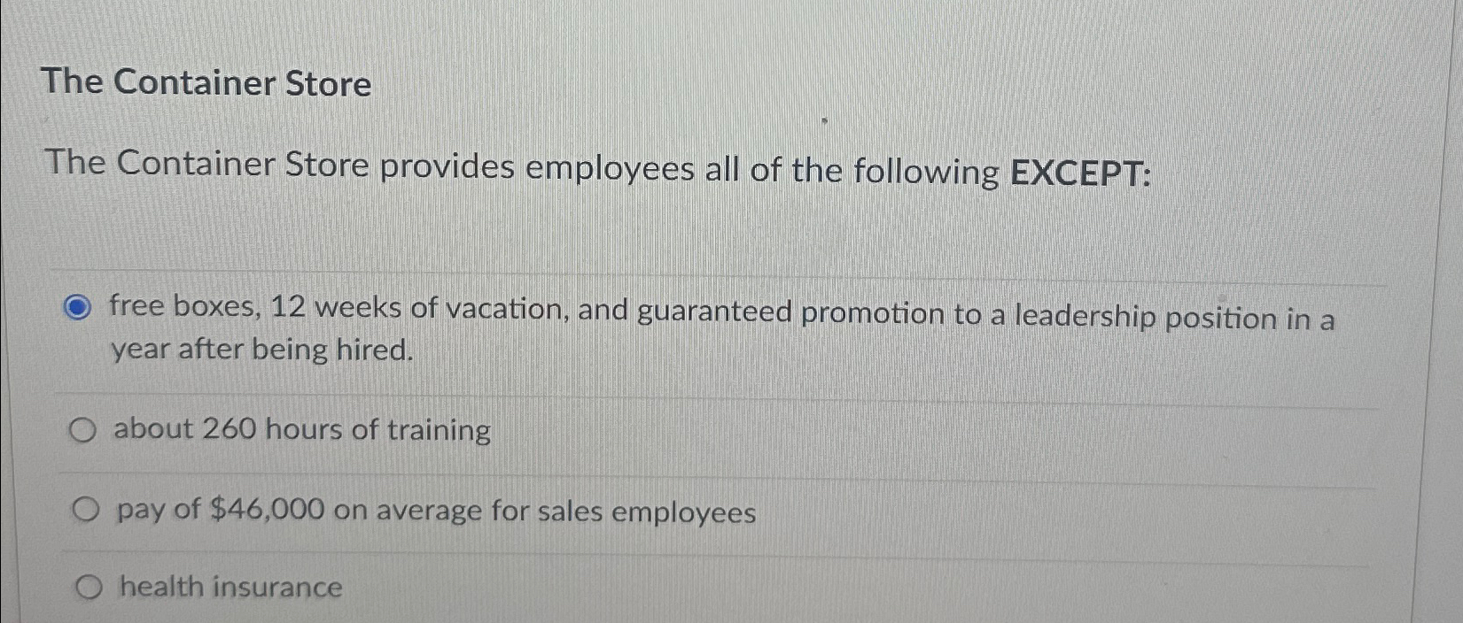 Solved The Container StoreThe Container Store provides | Chegg.com